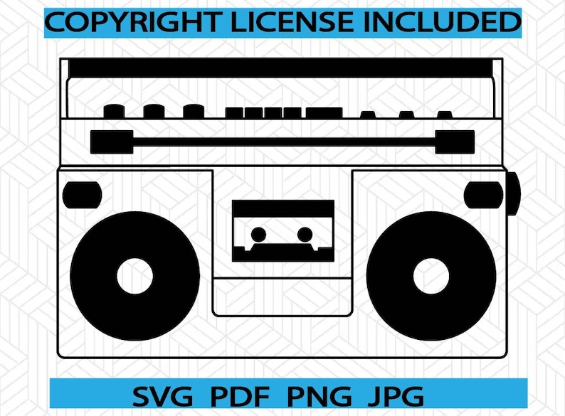 Vintage Boombox SVG | PNG PDF Jpg | Music | Rock | Cut File | Instant ...