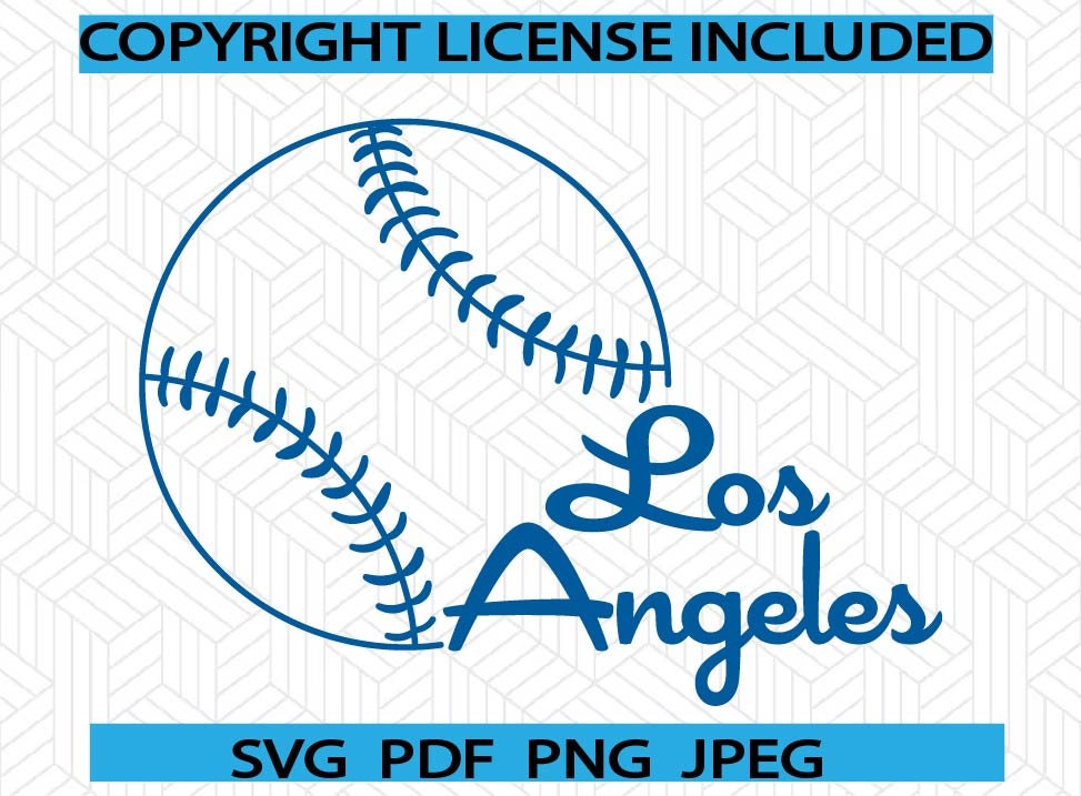 Los Angeles Baseball SVG, PNG, Pdf, Jpeg | Dodgers| LA | City | Digital ...