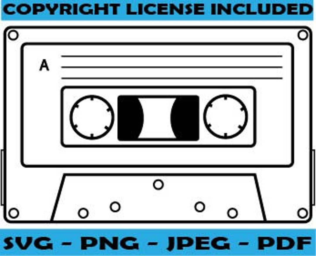 Cassette Tape SVG, Mixed Tape SVG, 80s Music, PNG, Pdf, Jpeg, Blank ...