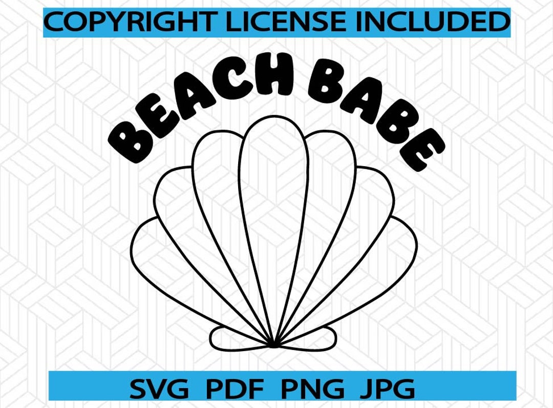 Beach Babe Shell SVG | Ocean Cut File (digital Download) - Etsy