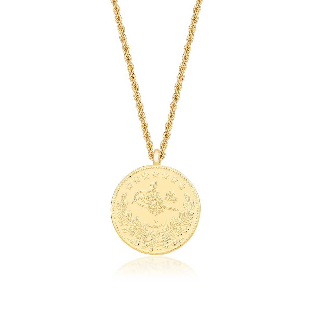 Besibirlik Resat Necklace Gold Women's Jewelry Altin Kolye Gold Coin 60 ...