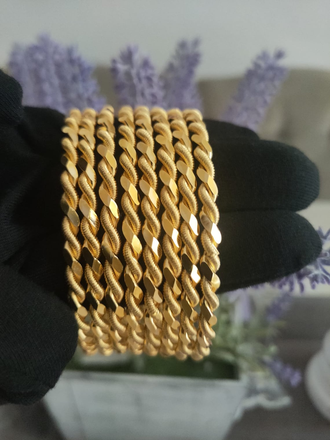 Ikili Adana Burma Bilezik DEMO Gold Bangles 22 Carat Gold-plated 4 Mm ...