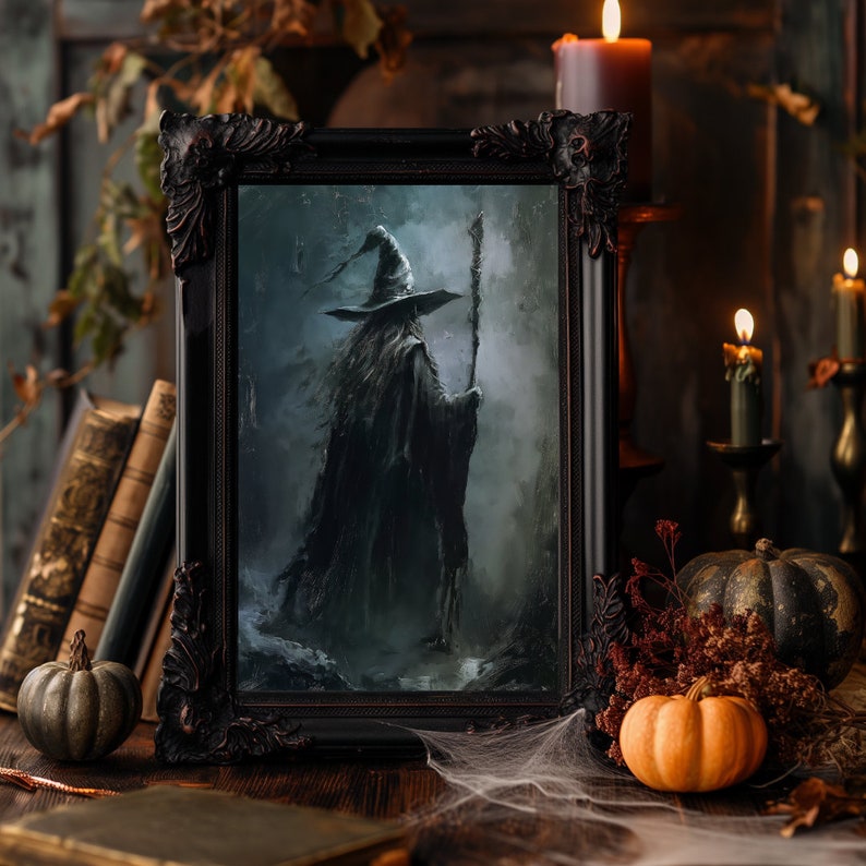 Wizardry Oil Painting Digital Wall Art Print Gothic Home Decor ...