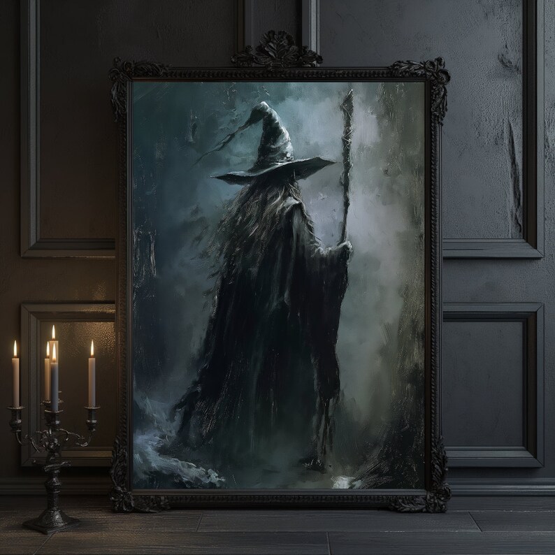 Wizardry Oil Painting Digital Wall Art Print Gothic Home Decor ...