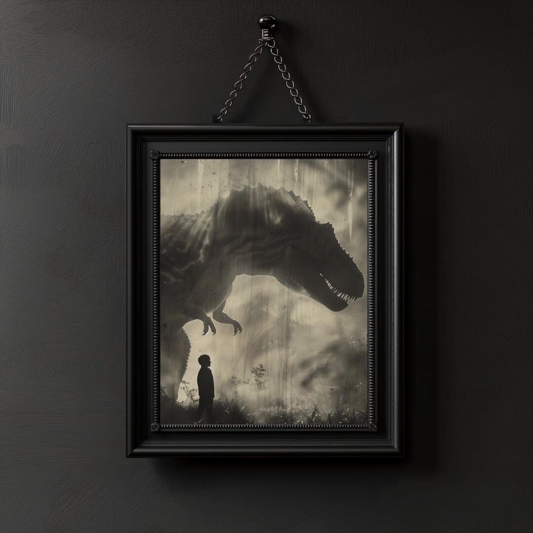 T Rex Dinosaur Vintage Photograph Digital Wall Art Print Spooky Gothic ...