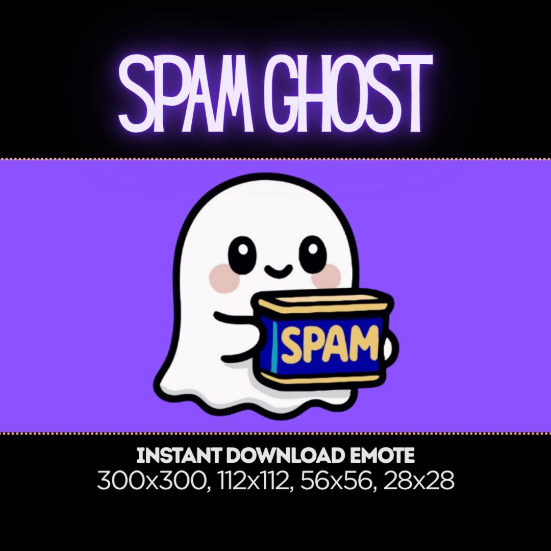 Spam Ghost Emoji Twitch Emote Kawaii Cute PNG Transparent Instant ...