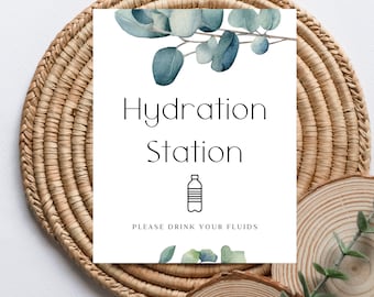 Hydration Station Template Hydration Station Wedding Signs Printable ...