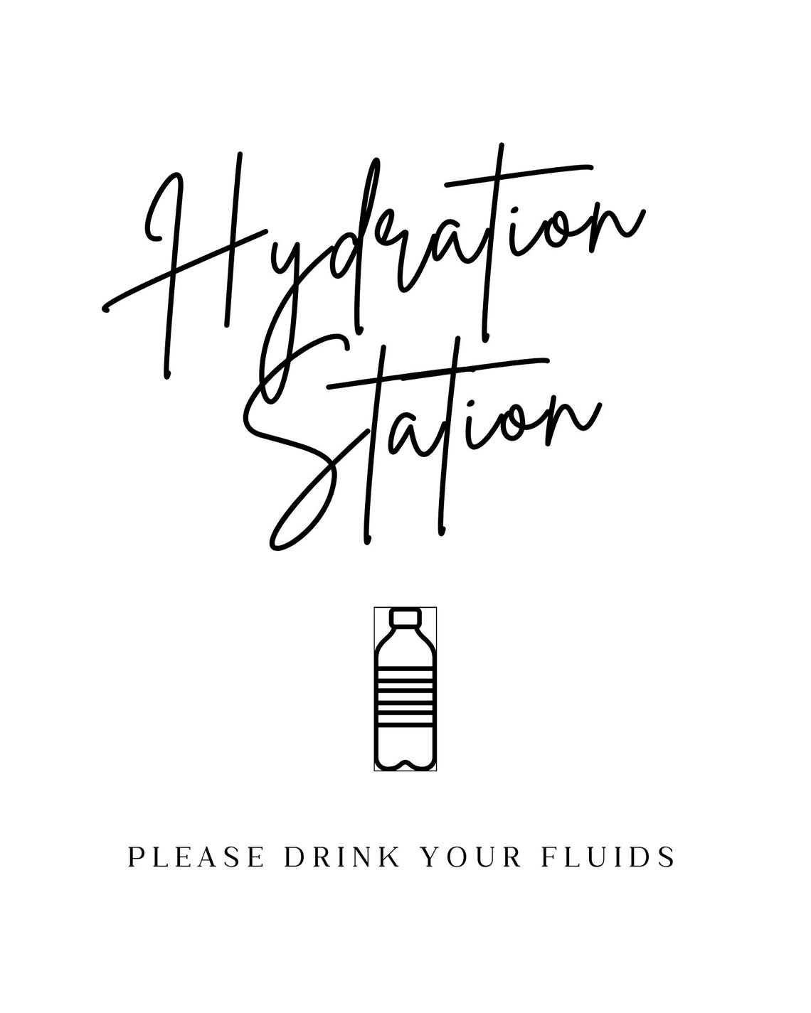 Minimalist Hydration Station Wedding Sign, Printable Template Water ...