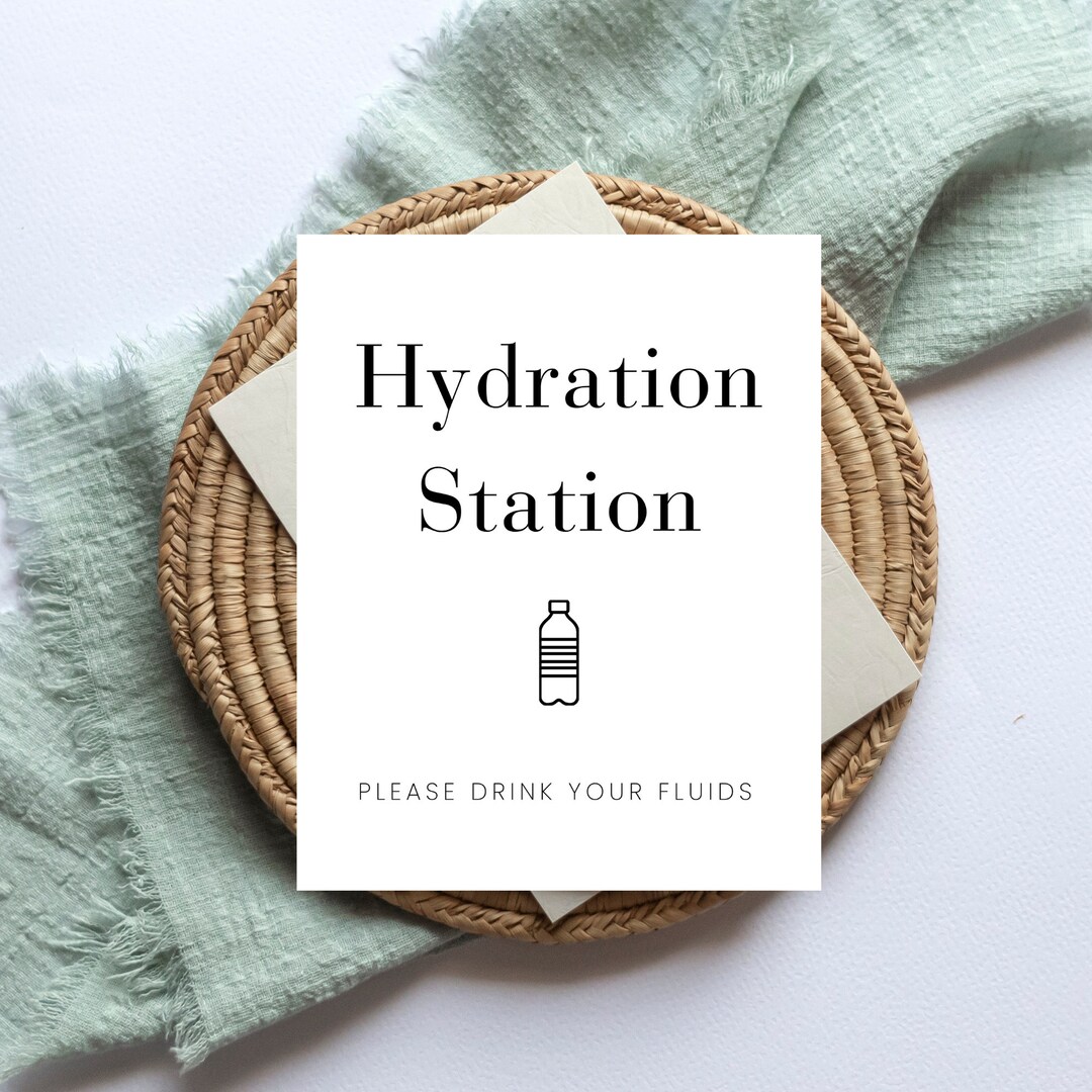 Minimalist Hydration Station Wedding Sign Printable Template Water ...