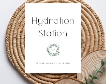 Hydration Station Template Hydration Station Wedding Signs Printable ...