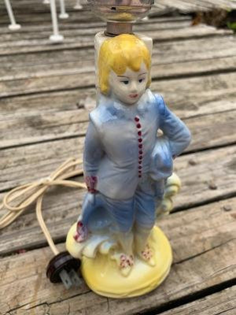 Vintage Blue Boy Lamp - Etsy