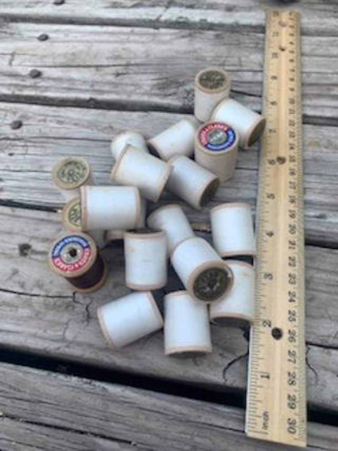 Bag 19 Vintage Wood Thread Spools - Etsy