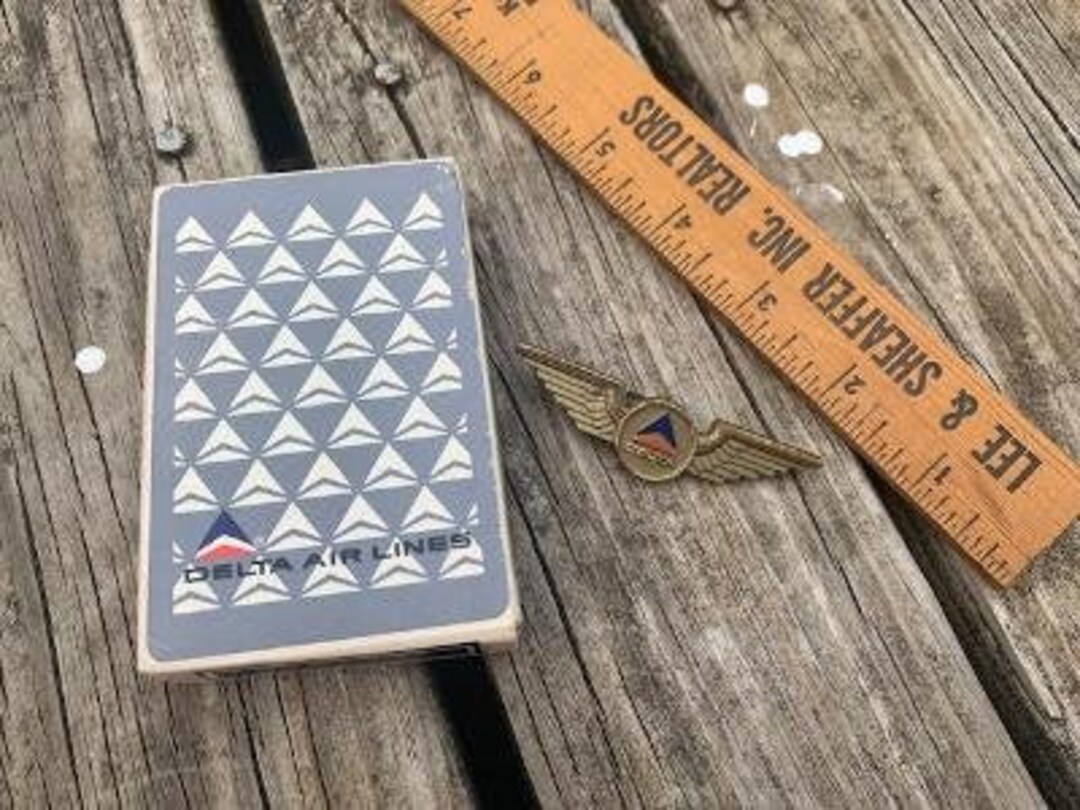 Delta Airlines Junior Plastic Wings and Playing Cards - Etsy