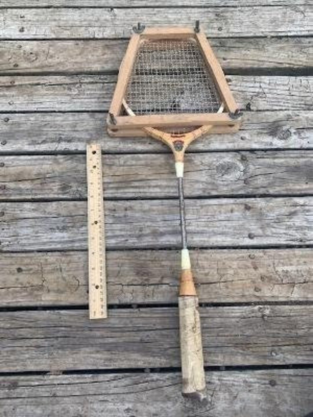 Vintage Bancroft Badminton Racket With Wood Press - Etsy