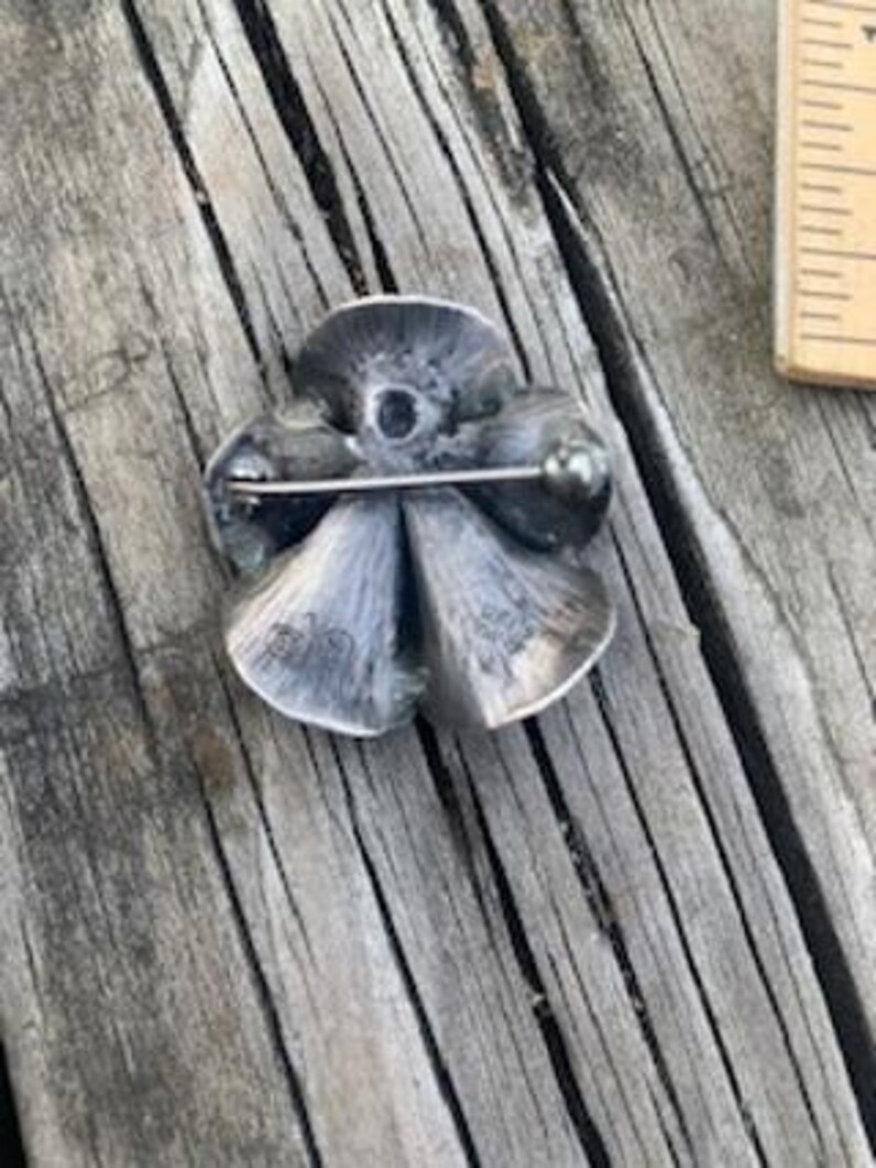 Stuart Nye Pansy Flower Brooch Sterling Silver - Etsy