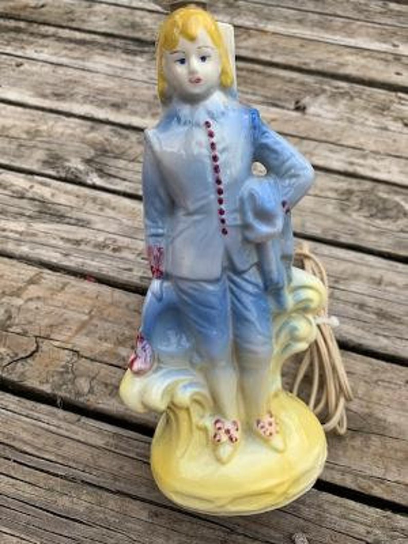 Vintage Blue Boy Lamp - Etsy