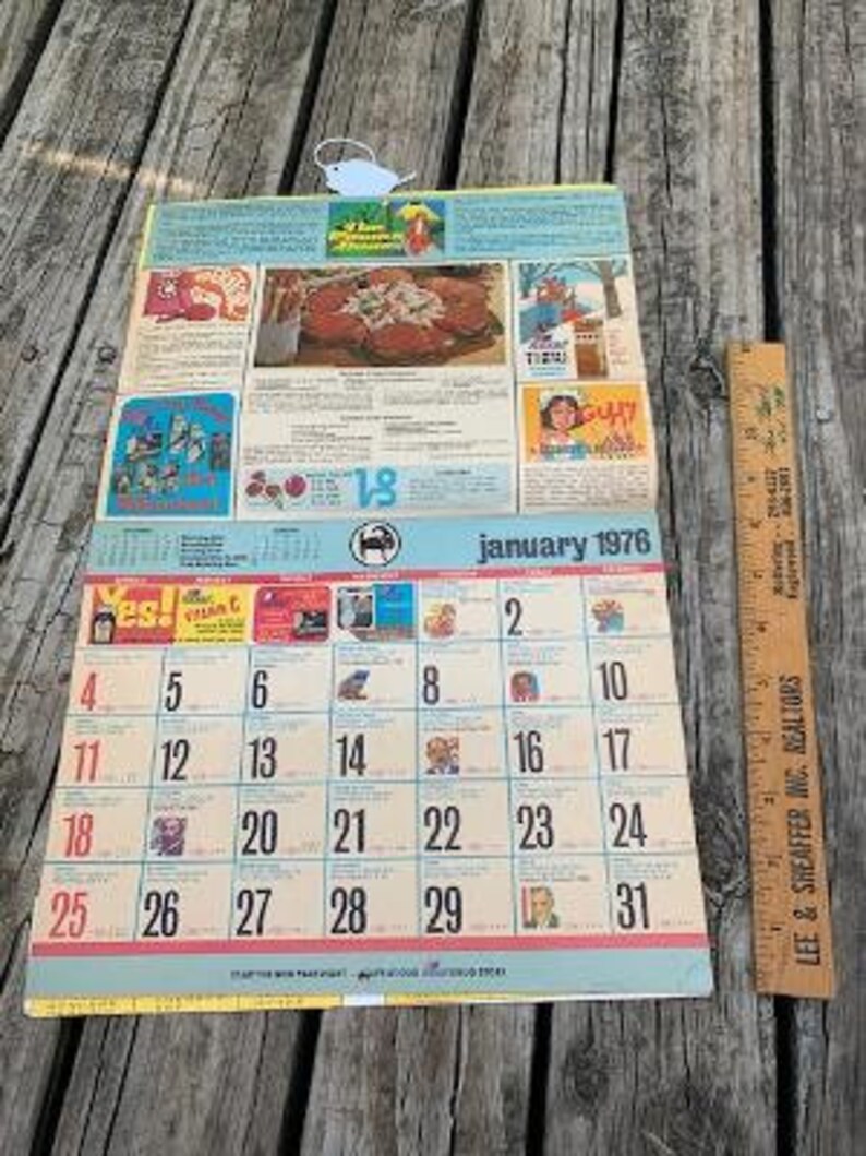 Vintage 1976 Bicentennial Calendar | Etsy