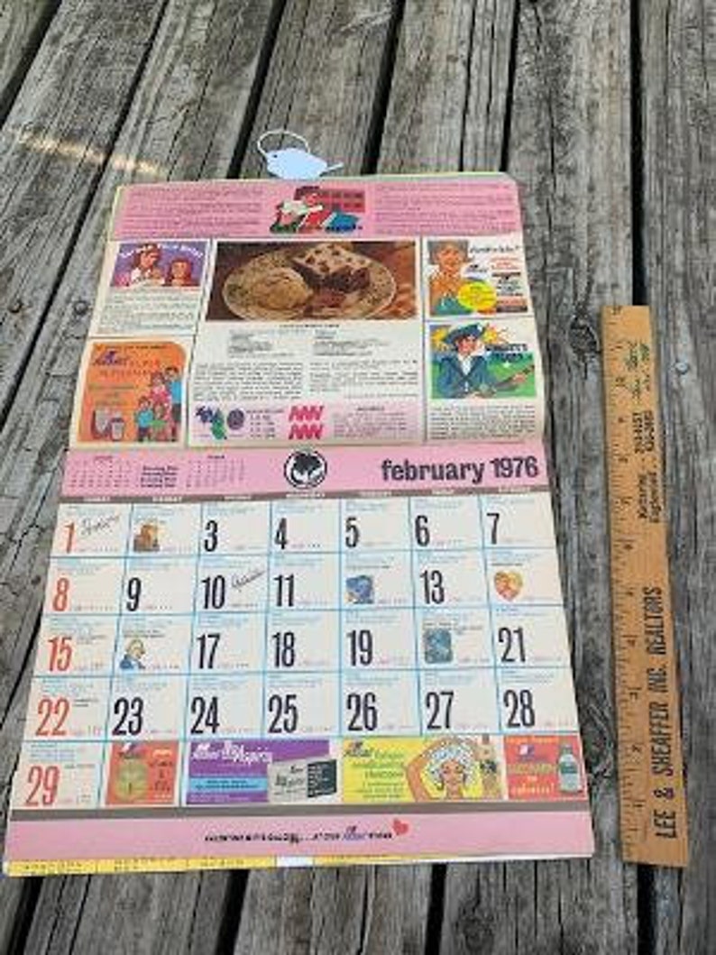 Vintage 1976 Bicentennial Calendar - Etsy