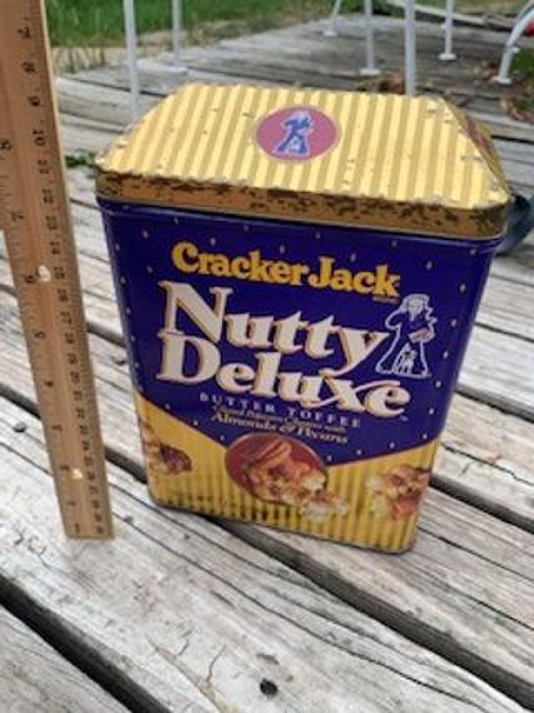 Vintage Cracker Jack Nutty Deluxe Butter Toffee 7 Oz. Tin - Etsy