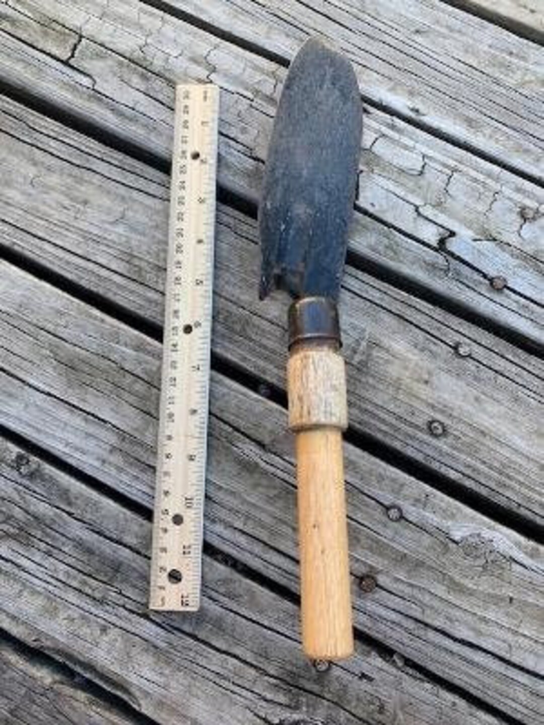 Vintage 14" Garden Spade With Wood Handle - Etsy
