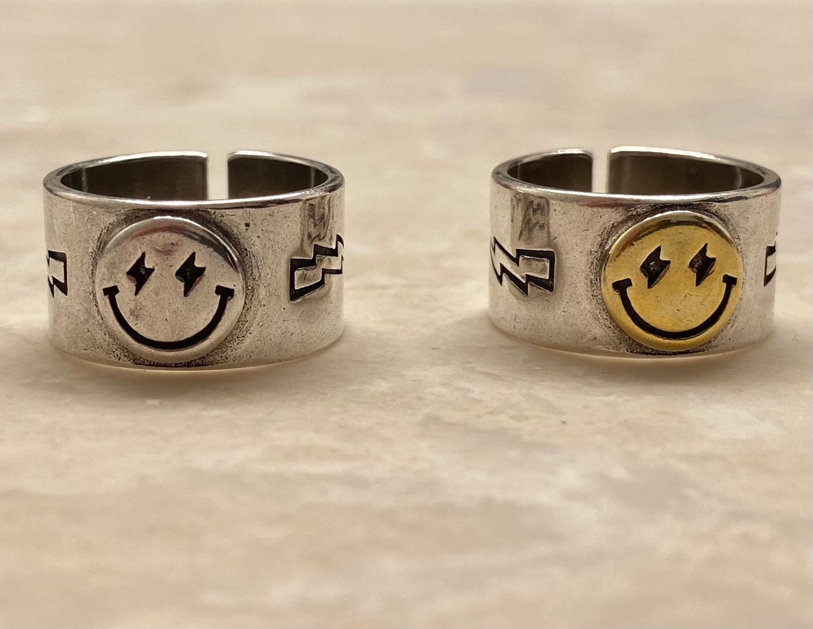 Smiley Face Ring Happy Face Ring Tiktok Trendy Ring - Etsy