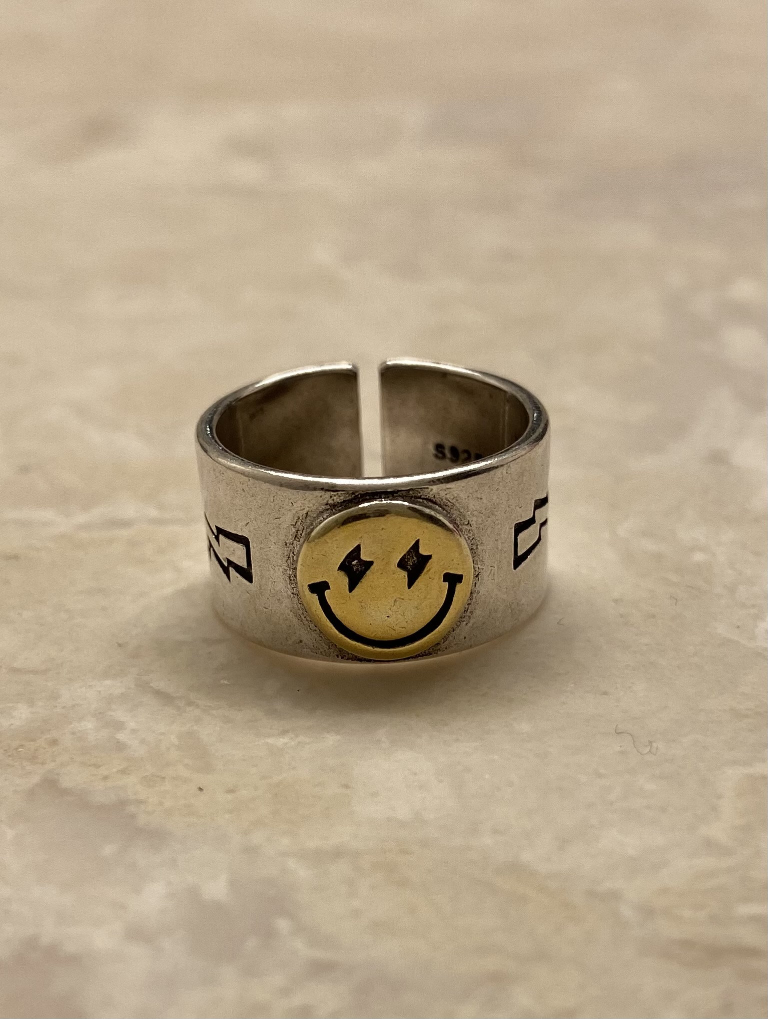 Smiley Face Ring, Happy Face Ring, Tiktok Trendy Ring, Adjustable ...