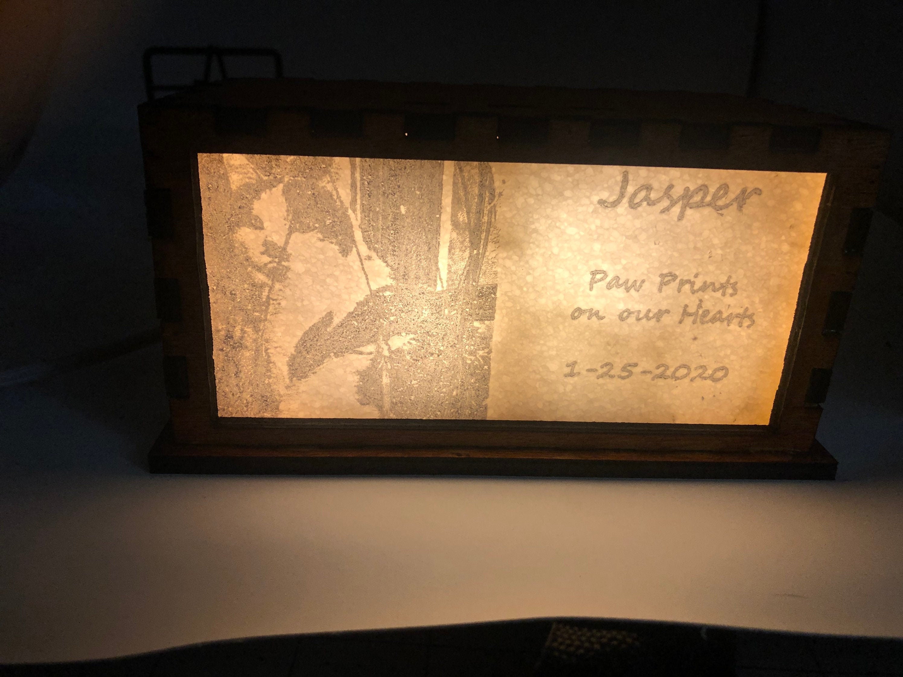 Engraved Stone Inspirational/memorial Light Box - Etsy