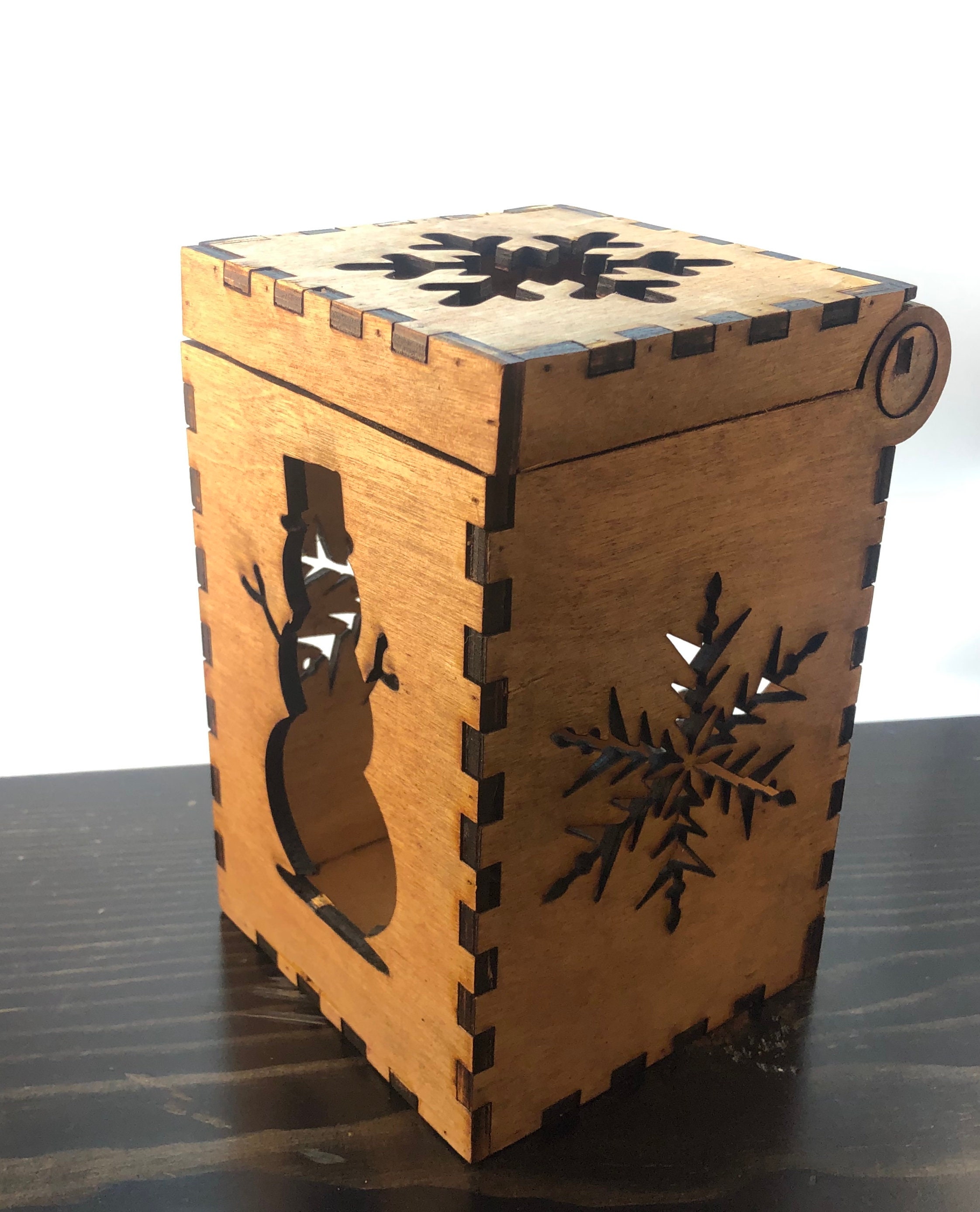 Snowman Lantern SVG File Bundle for 3mm and 5mm Material for Glowforge ...