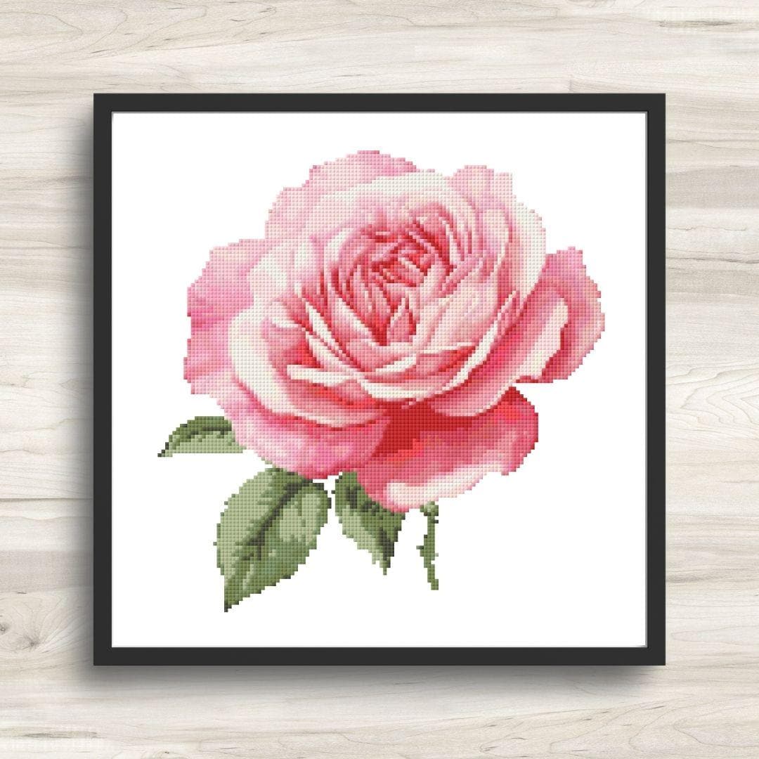 Pink Rose Cross Stitch Pattern - PDF Download - Pattern Keeper - Etsy