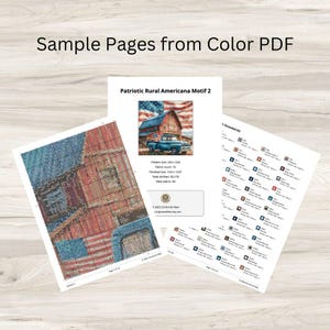 Cross Stitch Pattern: Patriotic Rural Americana Motif 2 - PDF Instant ...