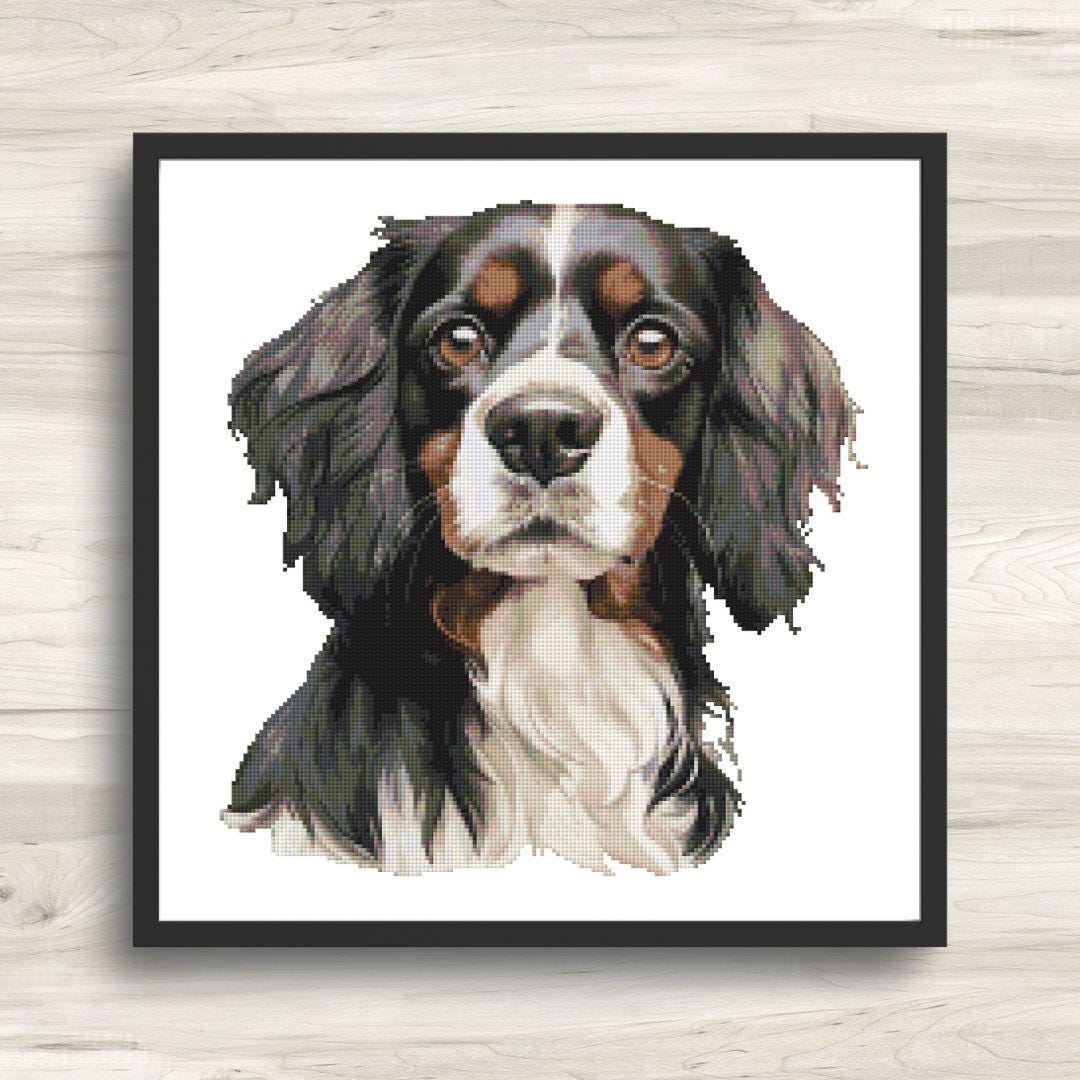 Cavalier King Charles Spaniel Tricolor Cross Stitch Pattern Dog Motif 1 ...