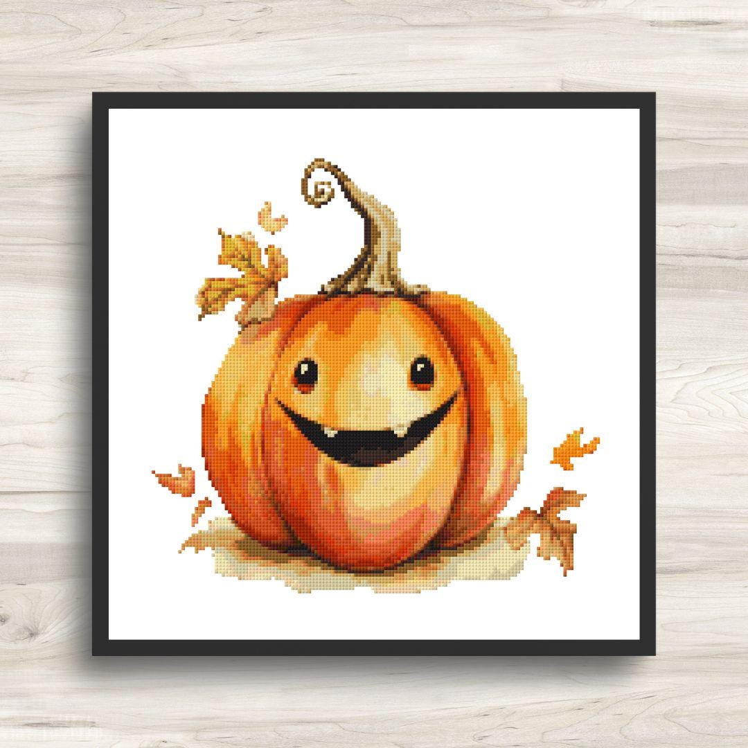 Halloween Pumpkin Cross Stitch Pattern: Jack-o-lantern 1 - PDF Download ...