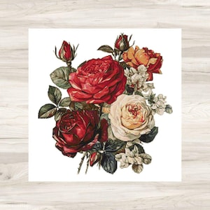 Cross Stitch Pattern: Vintage Country Rose Motif 3 - PDF Instant ...