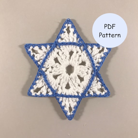 Crochet Pattern: Star of David Ornament - Etsy