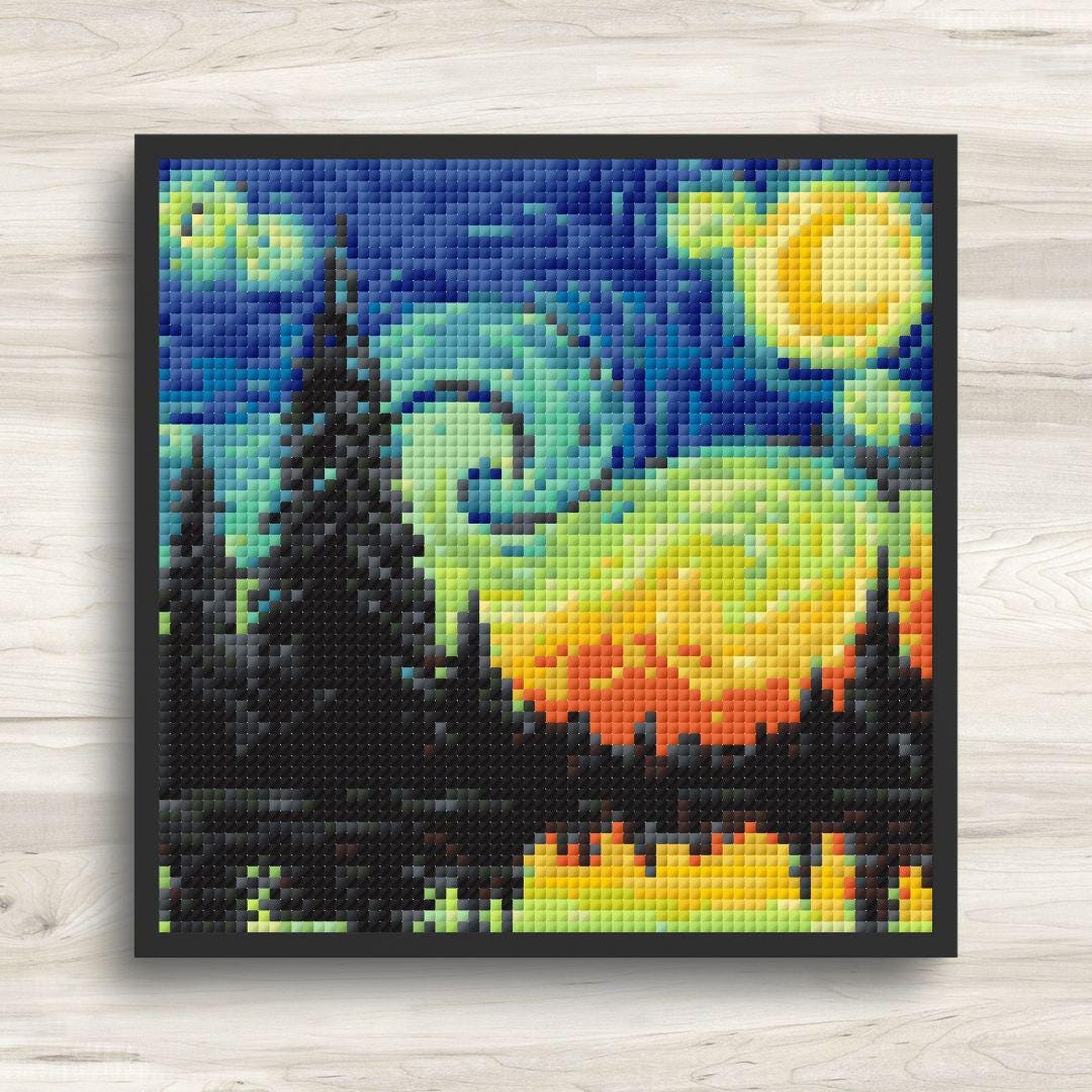 Cross Stitch Pattern: Forest Sunset Landscape Mini Masterpiece - PDF ...
