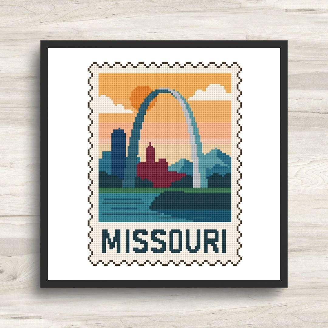 Missouri Cross Stitch Pattern - Midwest State Postage Stamp - PDF ...