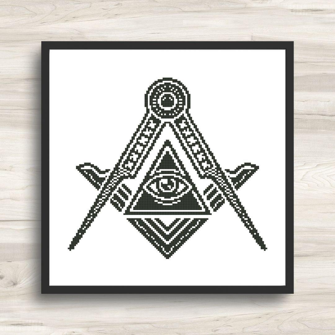 Masonic Cross Stitch Pattern - Square and Compass - PDF Download - Etsy UK
