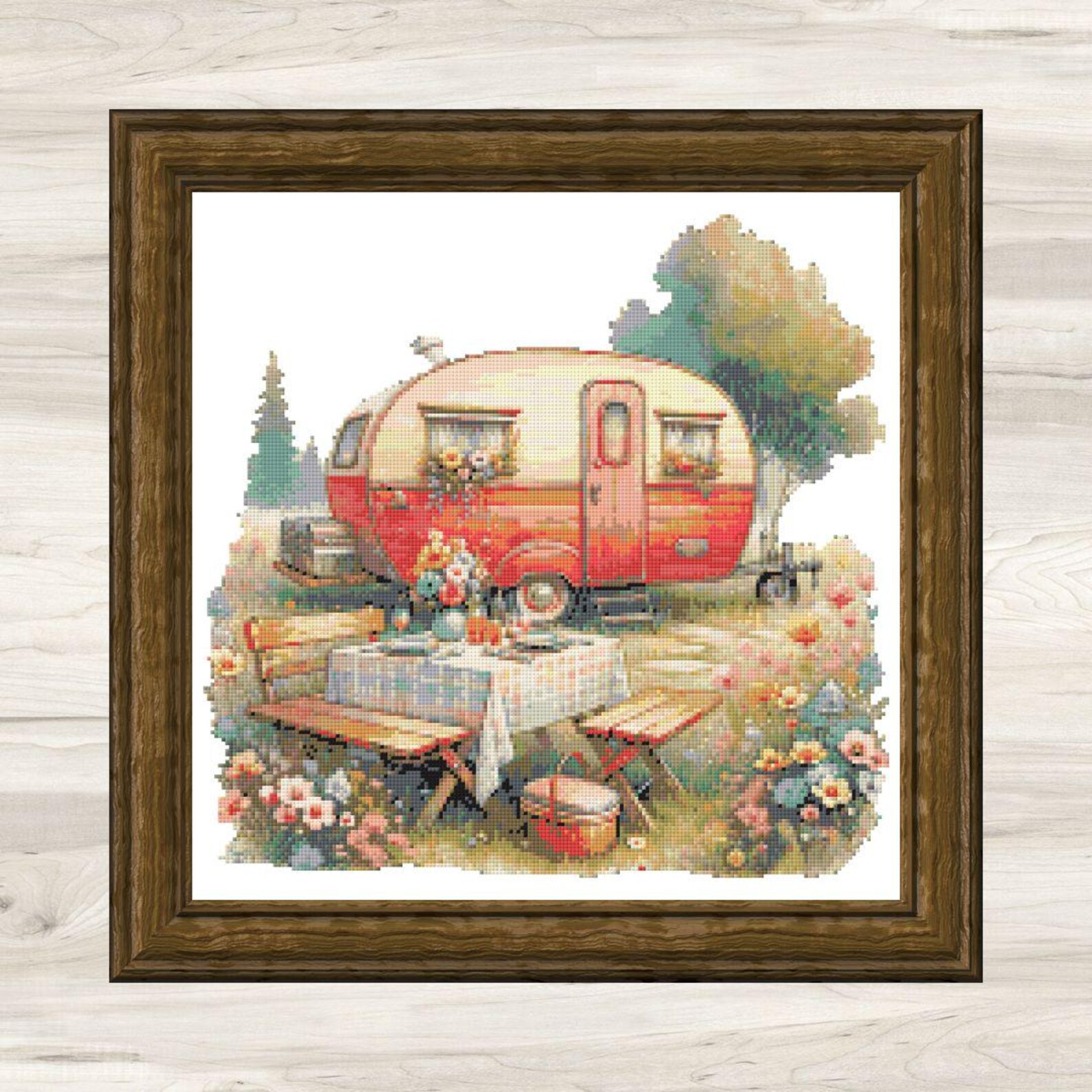 Cross Stitch Pattern: Vintage Camper Caravan Trailer Motif 10 - PDF ...