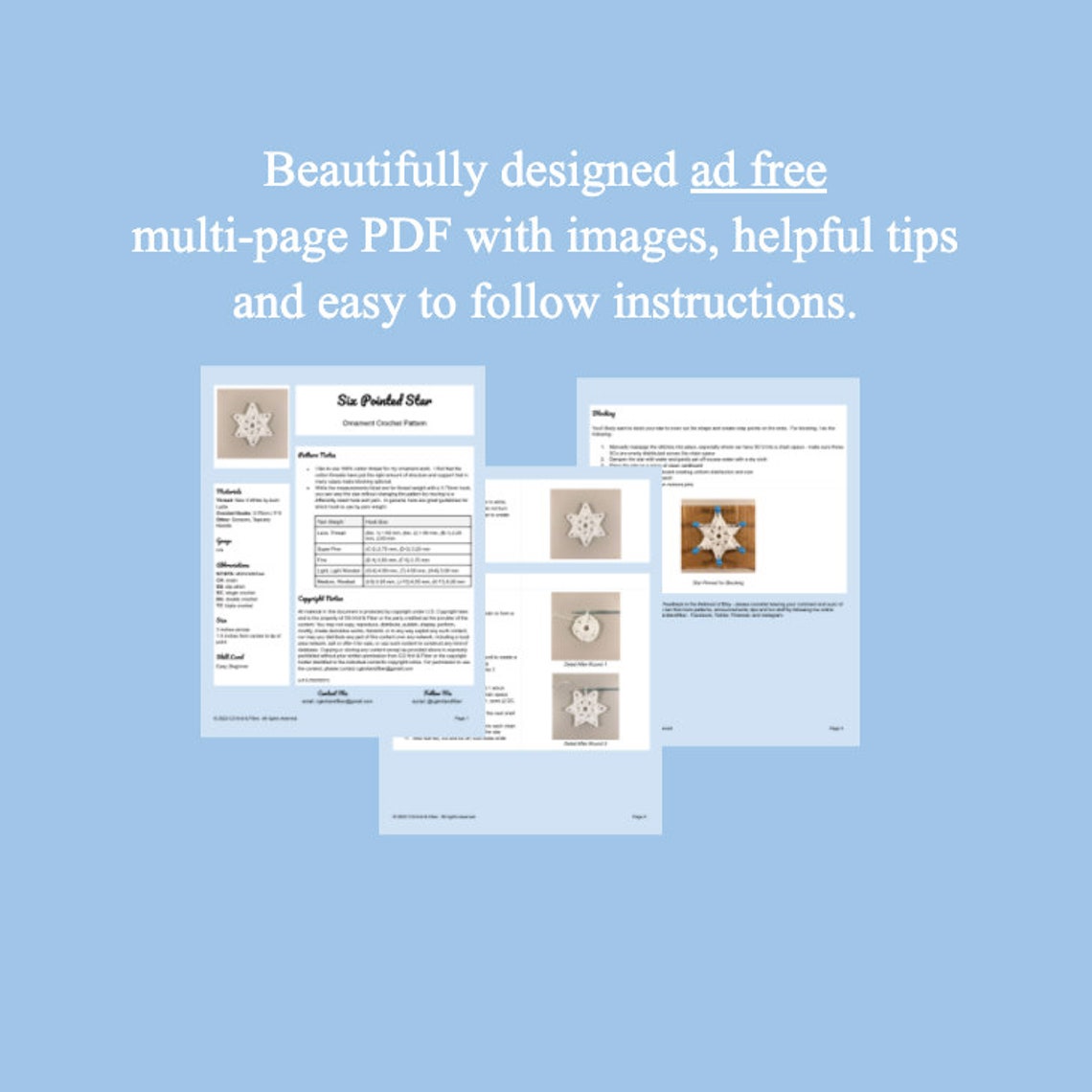 Crochet Pattern: Six Pointed Star Ornament - Etsy