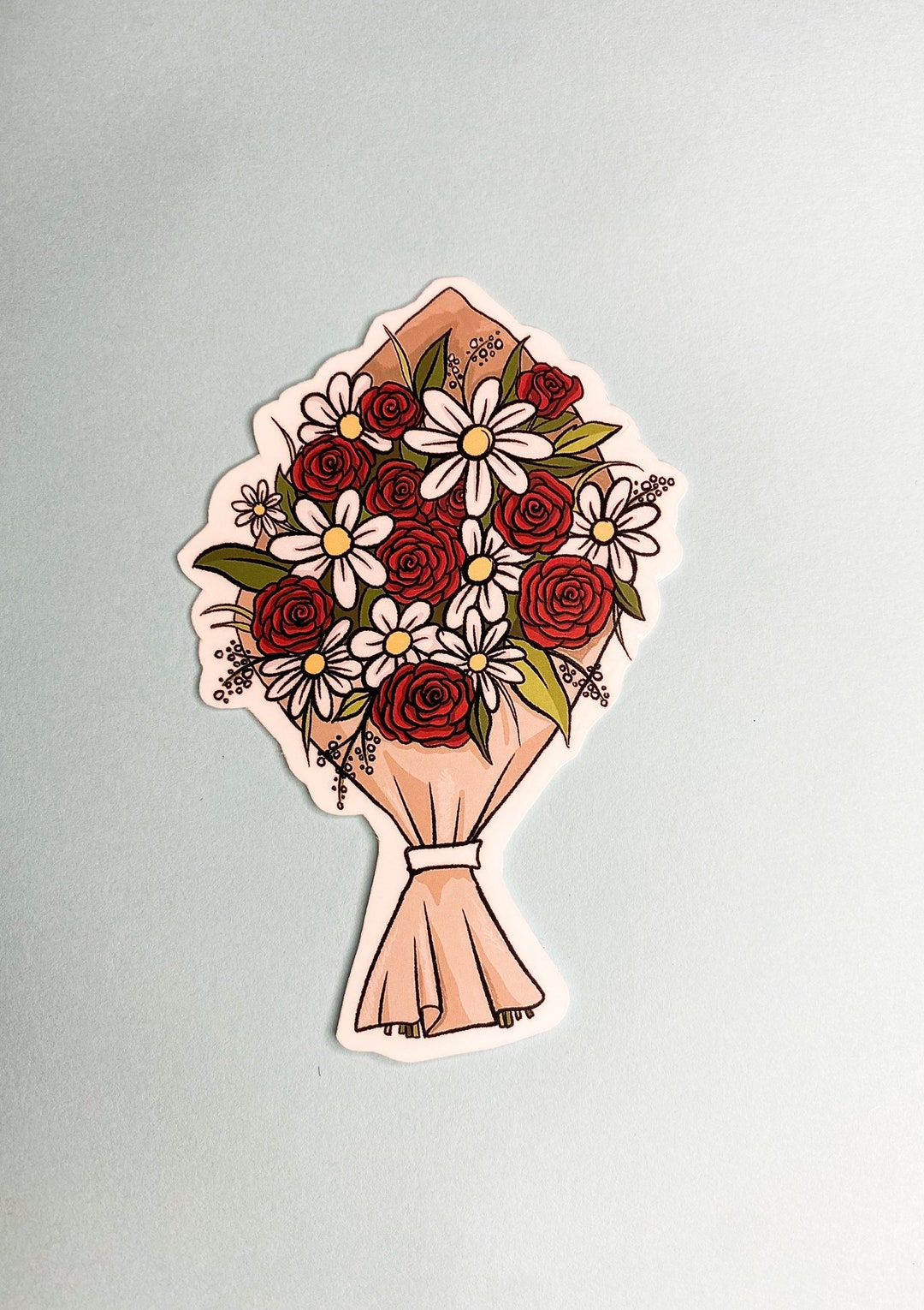 Rose Bouquet Sticker - Etsy