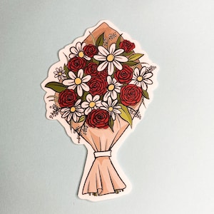 Rose Bouquet Sticker - Etsy