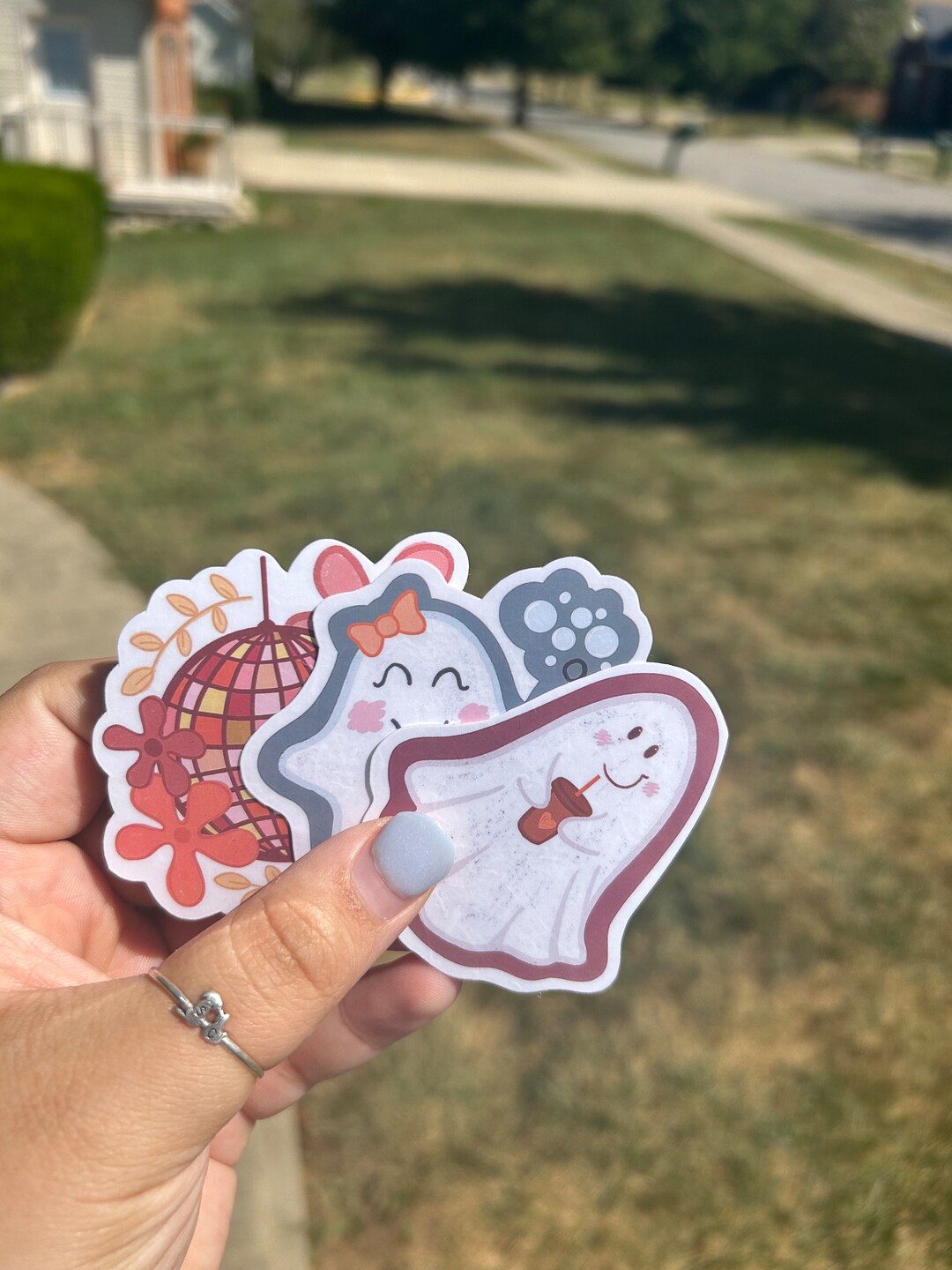 Ghost Blowing Bubbles Sticker - Etsy
