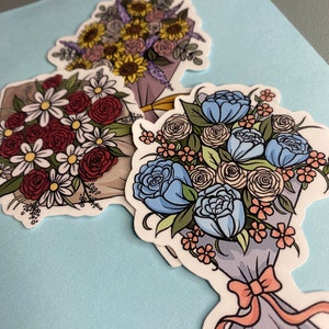 Rose Bouquet Sticker - Etsy
