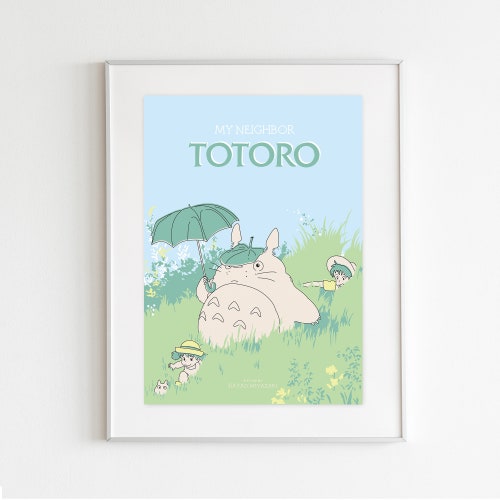 My Neighbor Totoro Minimalist Wall Decor Digital Art Anime - Etsy