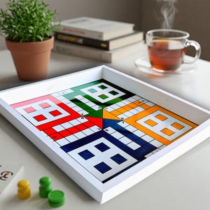 Glass Top Ludo Board Game: 15x15 Inch Pachisi - Etsy