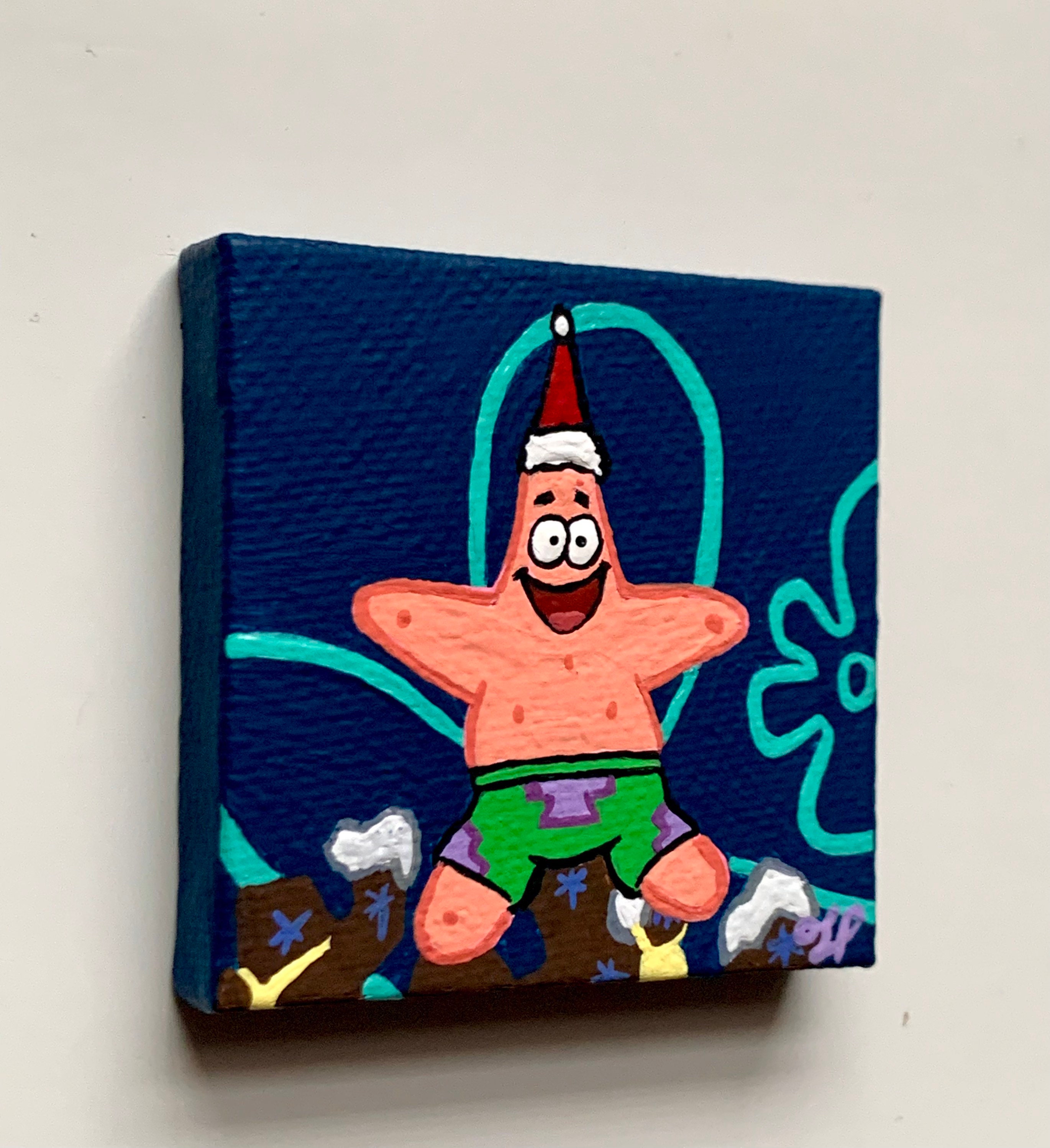 Patrick Star Christmas Painting - Mini Canvas - Etsy