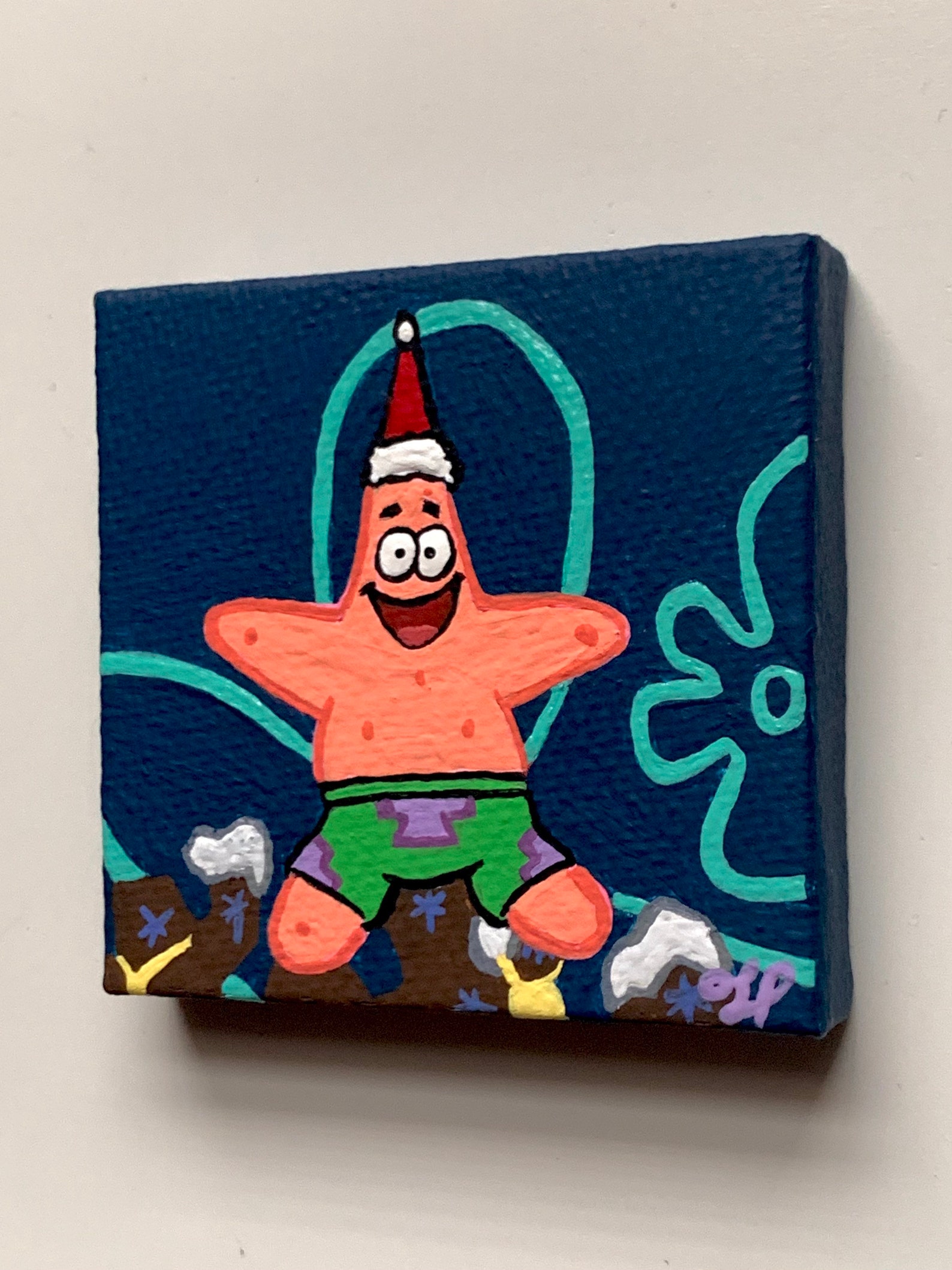 Patrick Star Christmas Painting - Mini Canvas - Etsy