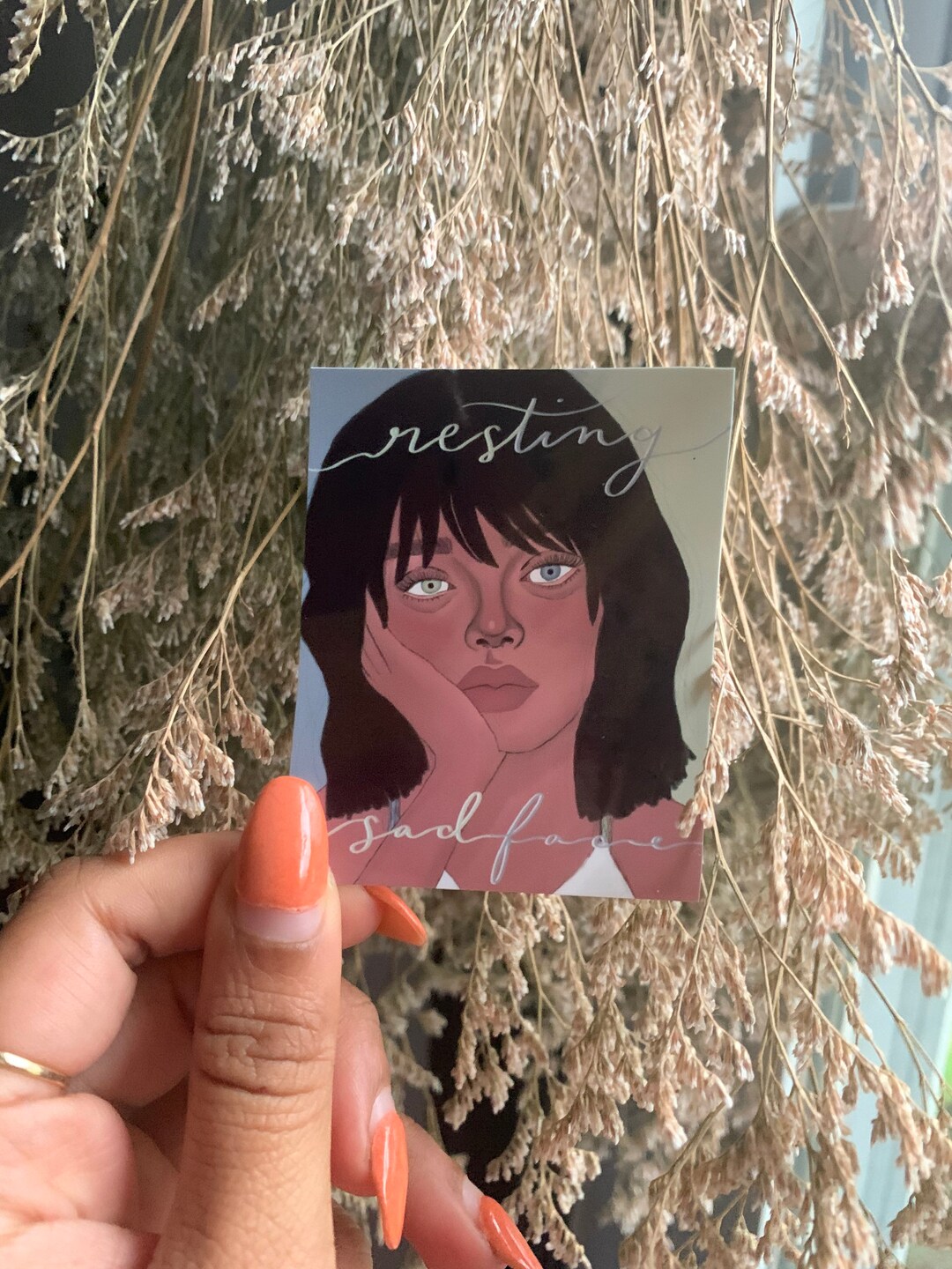 Resting Sad Face Vinyl Sticker - Etsy