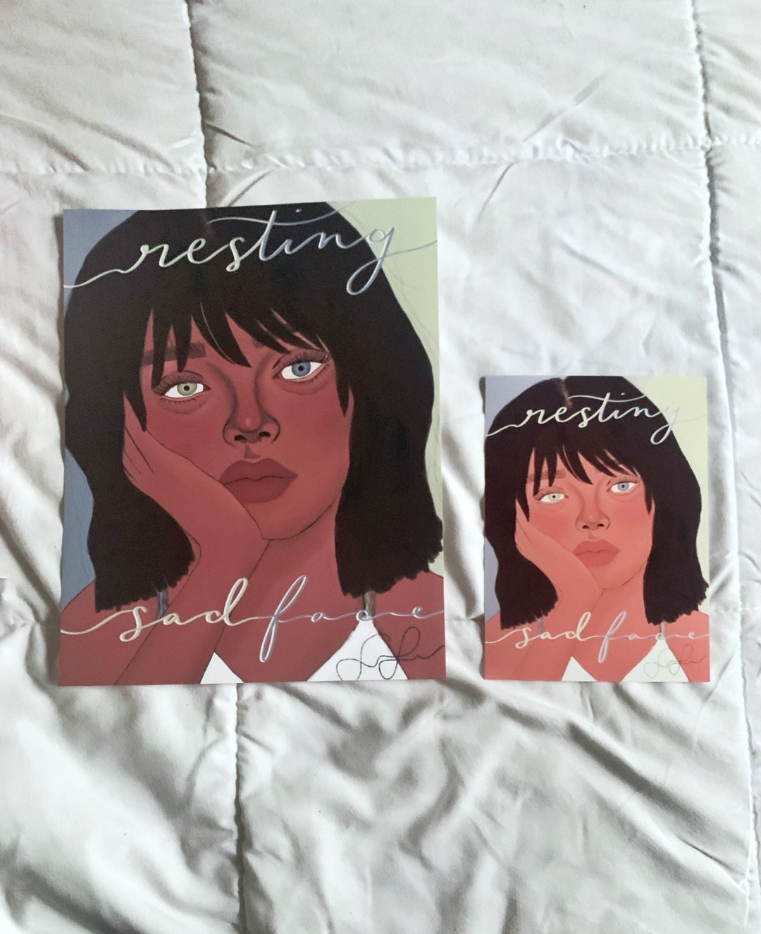 Resting Sad Face Art Print - Etsy
