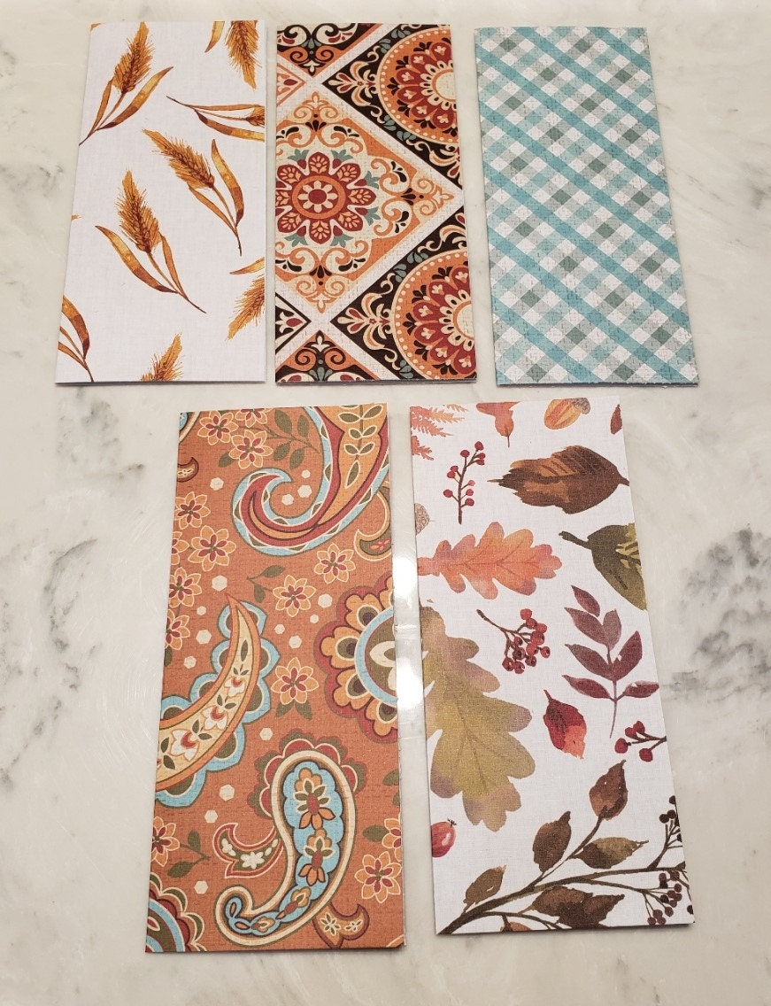 Laminated Cash Envelopes Set of 5 Joyfall Gathering Leaves & Paisley ...